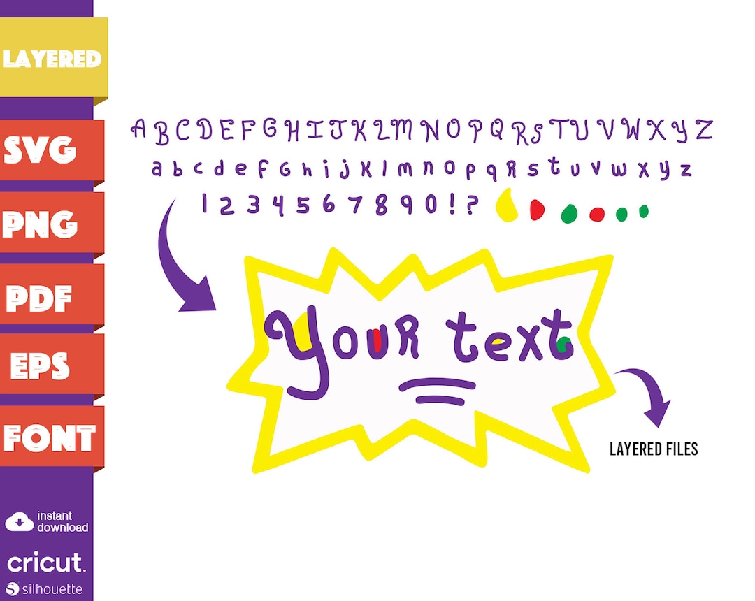 Fuente rugrats rugrats svg rugrats font svg rugrats - Etsy España