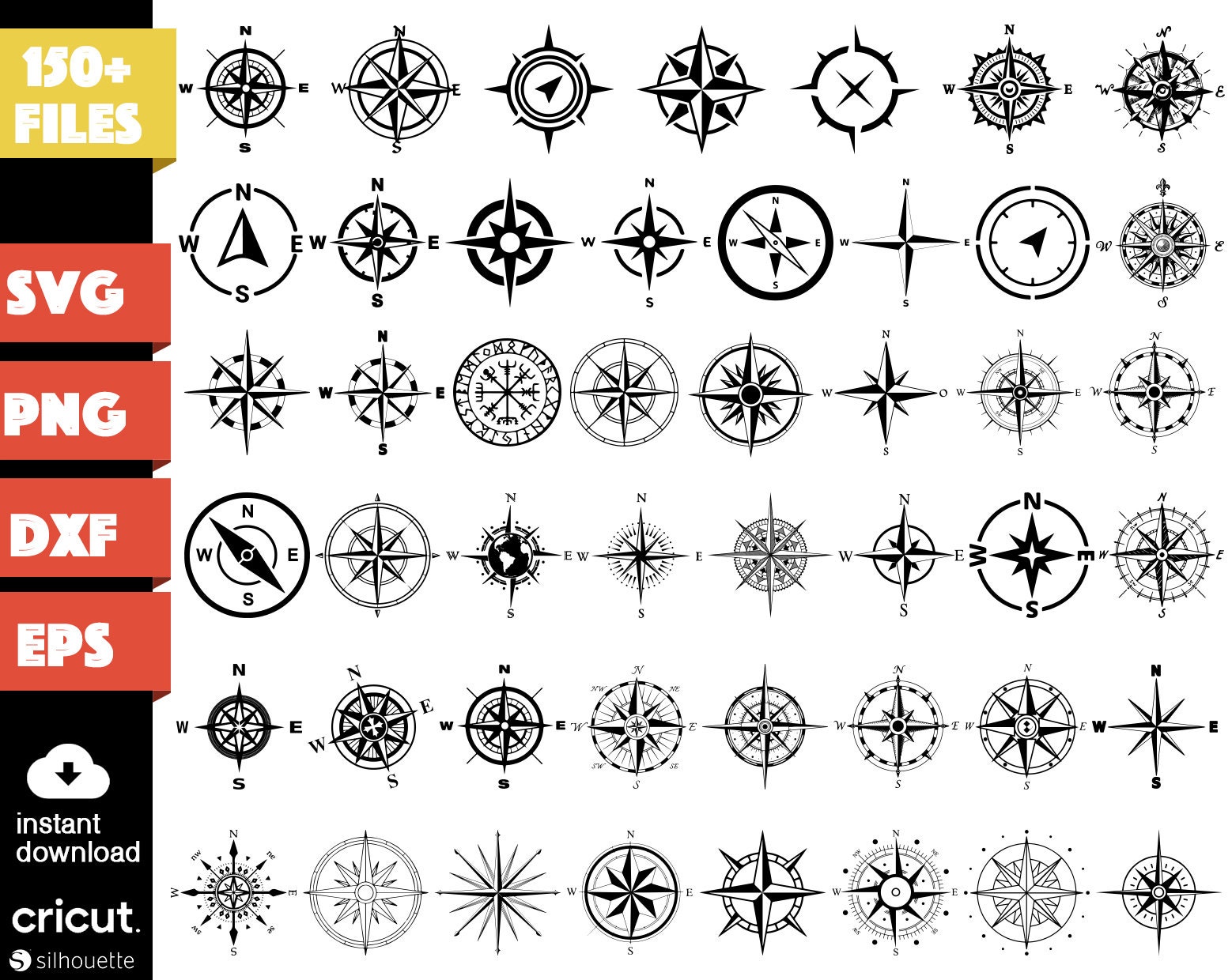 24 Compass Svg Bundle Compass Rose Svg Nautical Compass Svg Compass Dxf Compass Png Compass