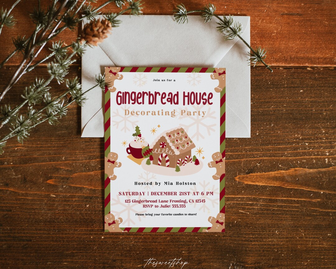Gingerbread House Decorating Party, Holiday Gathering, Christmas Party ...