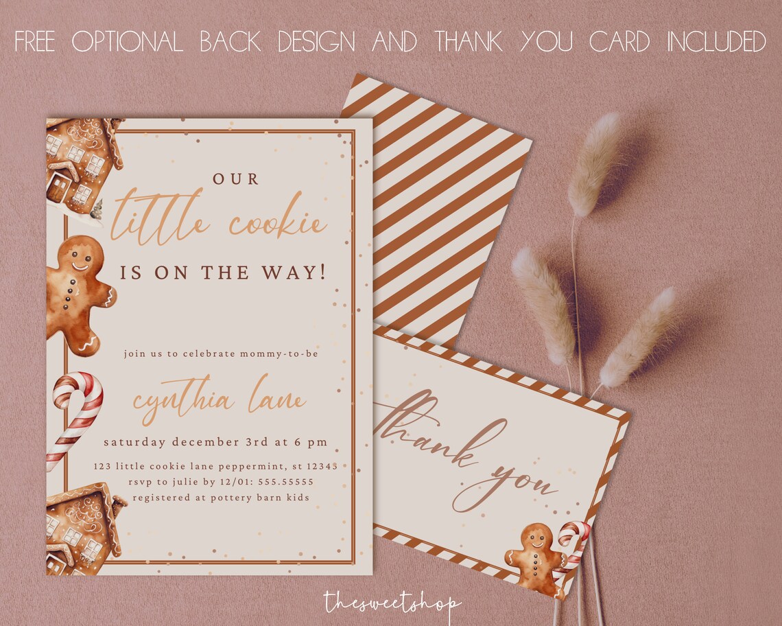 Gingerbread Baby Shower Bundle: Winter Cookie Theme (editable Templates ...