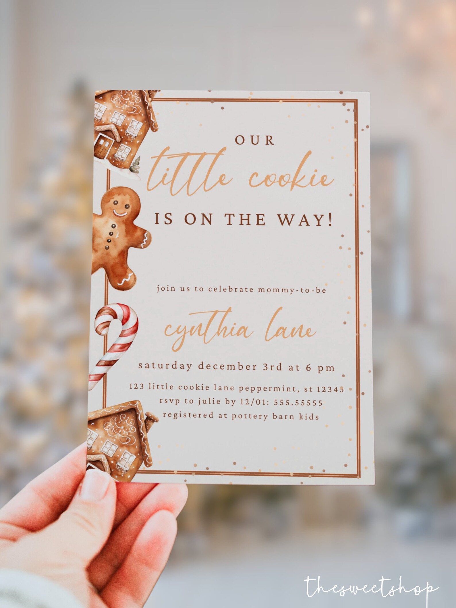 Gingerbread Baby Shower Bundle: Winter Cookie Theme (editable Templates ...