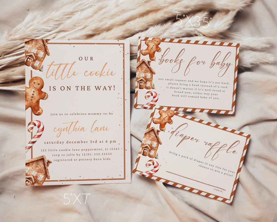 Gingerbread Baby Shower Bundle: Winter Cookie Theme (editable Templates ...