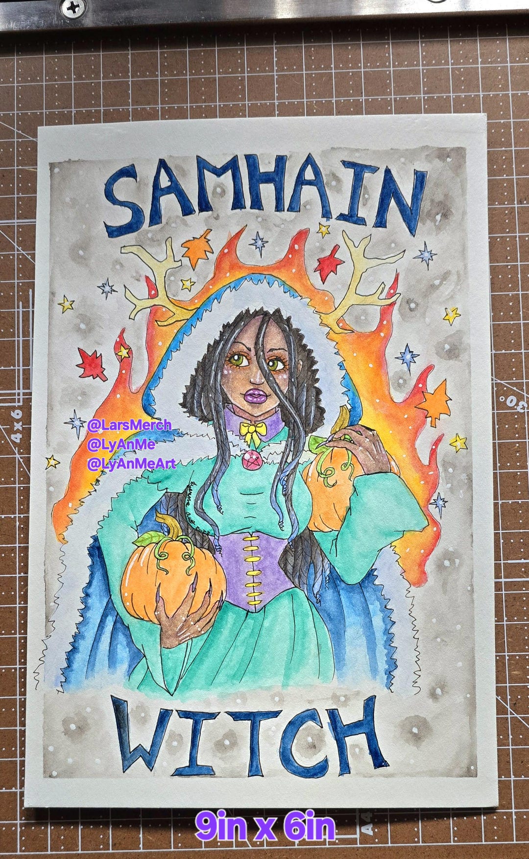 Samhain Witch Original Art Watercolor, Anime Art Original, Character ...