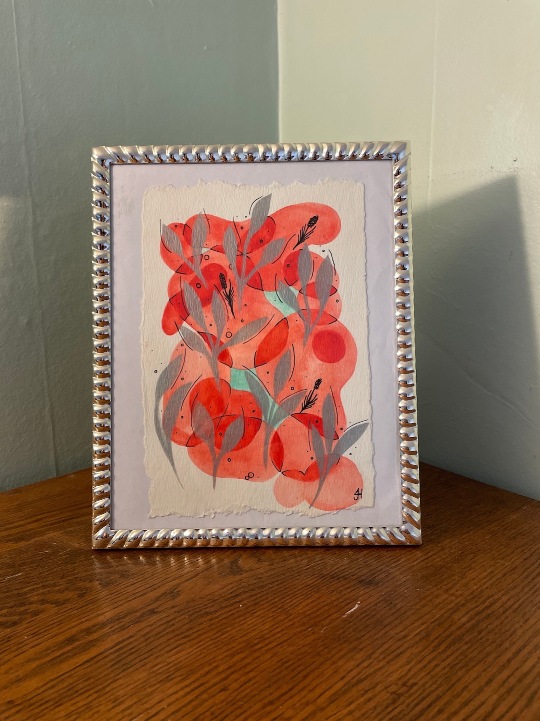 Abstract Painting: Red Lagoon - Etsy