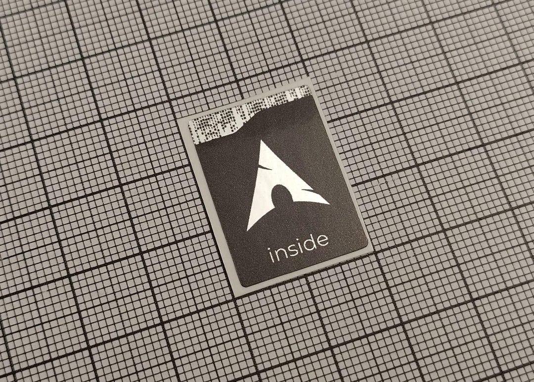 5 X Black and Silver Arch Linux Inside Stickers for the Computer Case ...