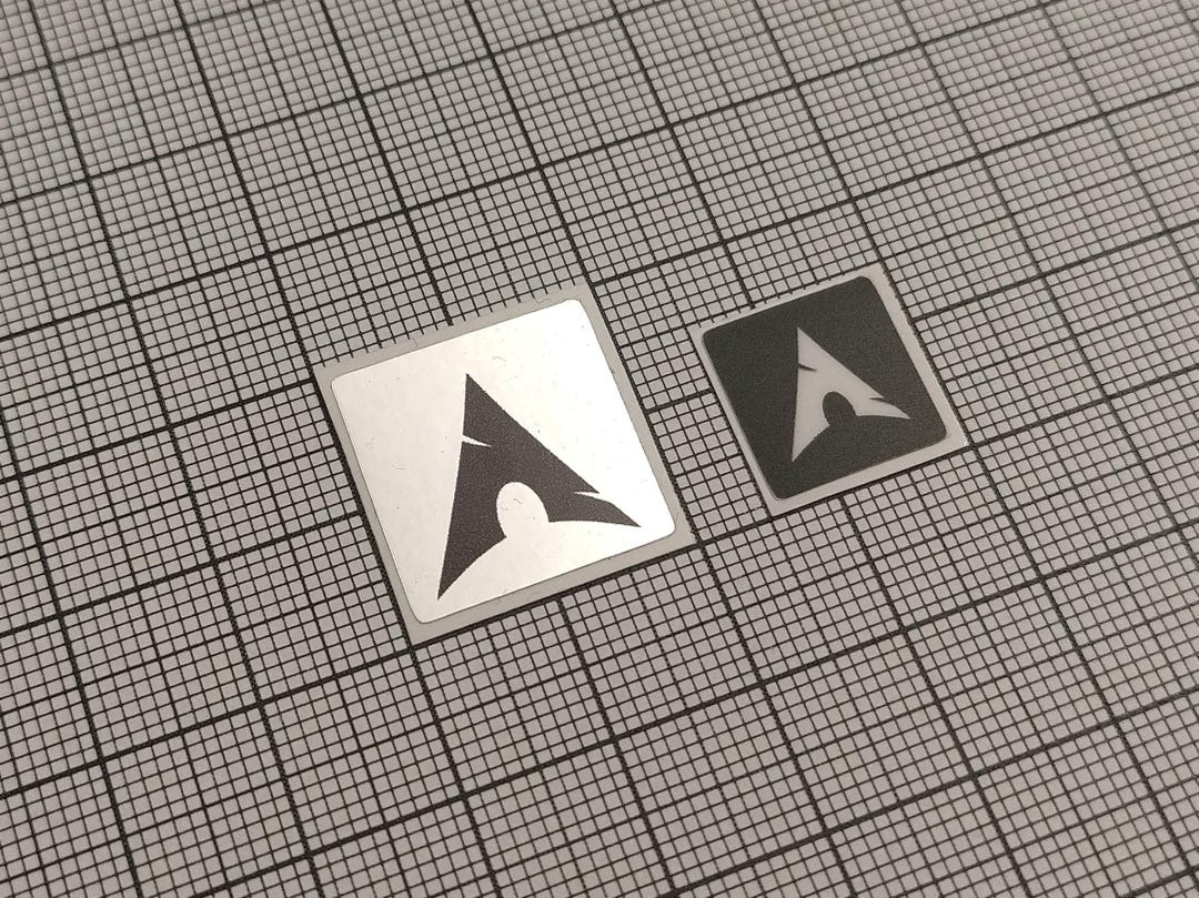 6 X Silver Arch Linux Stickers for the Computer Case & Super Key Pack ...