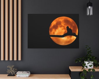 Cat Watching Moon - Etsy