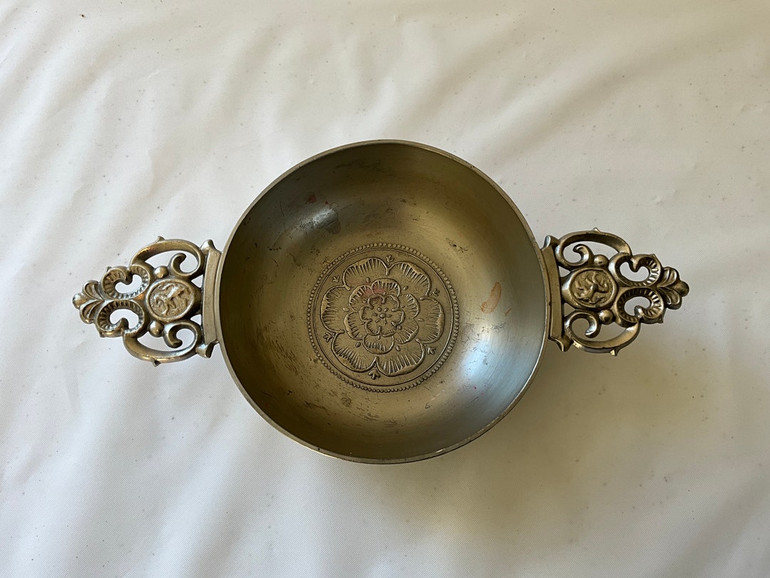 Double Handle Pewter Porringer, Very Detailed, European - Etsy