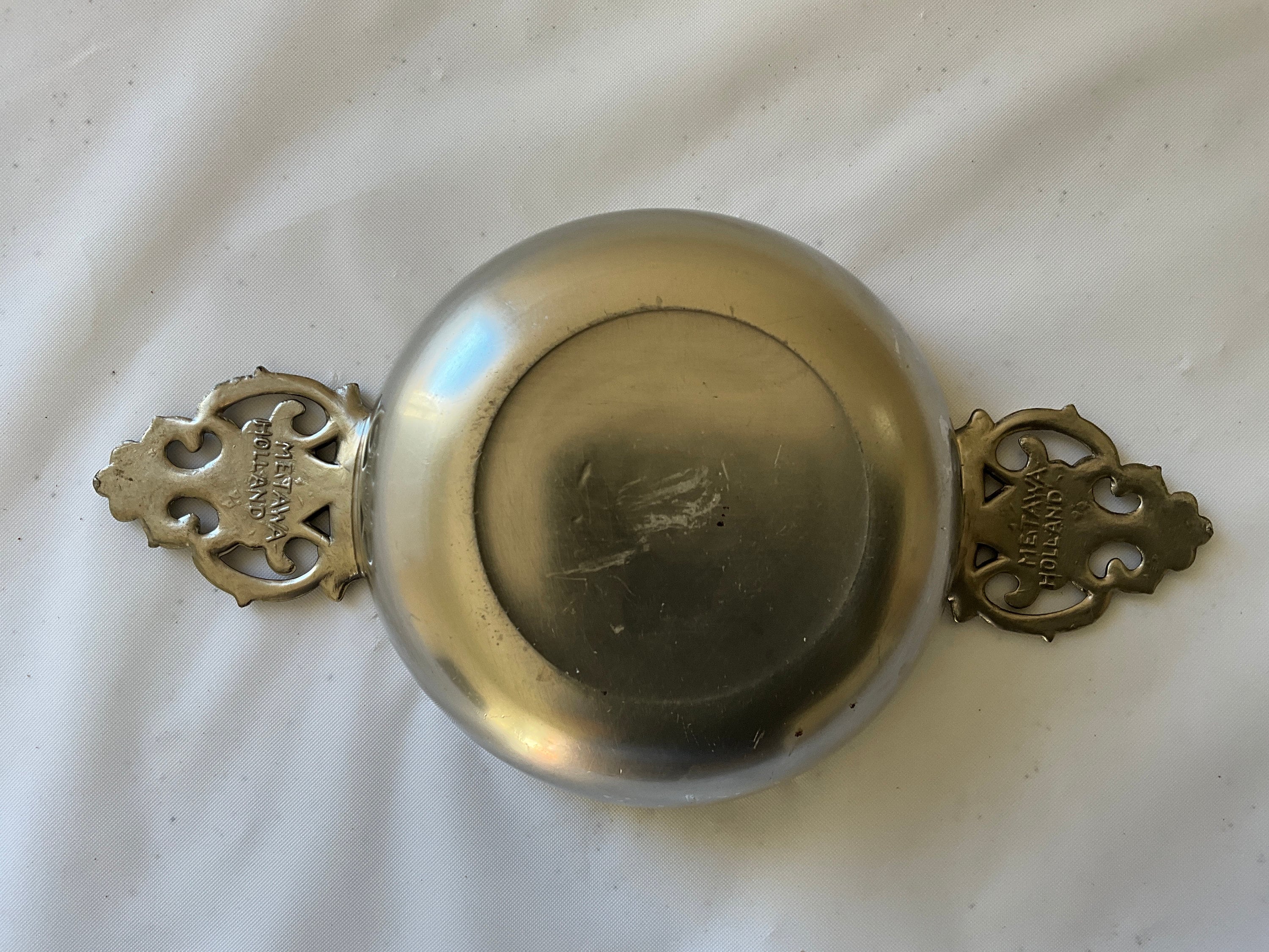 Double Handle Pewter Porringer, Very Detailed, European - Etsy