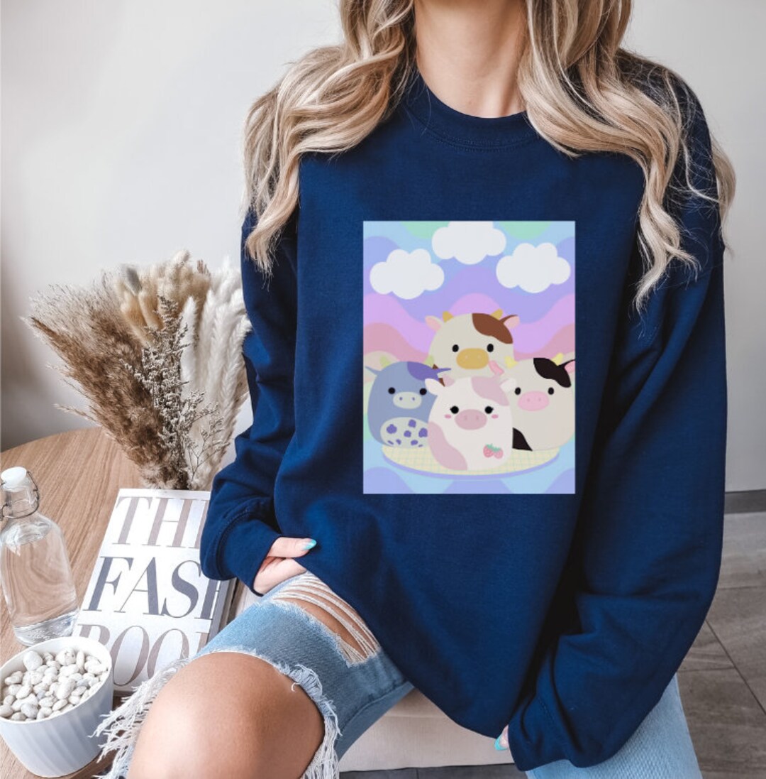 Colorful Squishmallow Sweatshirt Squishmallow Cow - Etsy