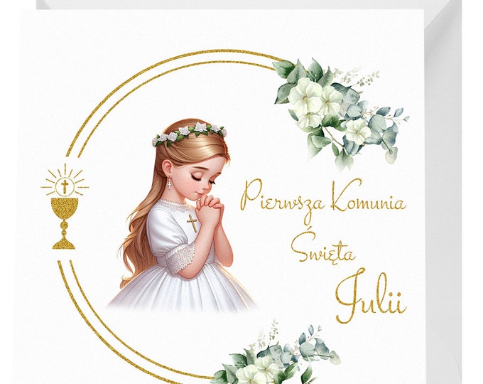 POLISH First Holy COMMUNION Pop up CARD, Pamiatka Pierwszej Komunii - Etsy