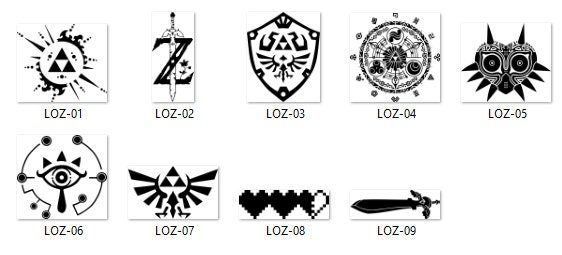 9 LOZ Vector Set, Triforce Vector, Wingcrest Design, Video Game Art ...
