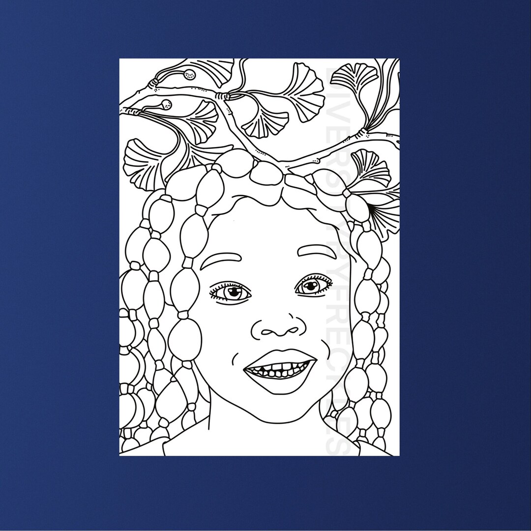Black Girl Coloring Book Printable Black Boy Coloring Sheet Etsy