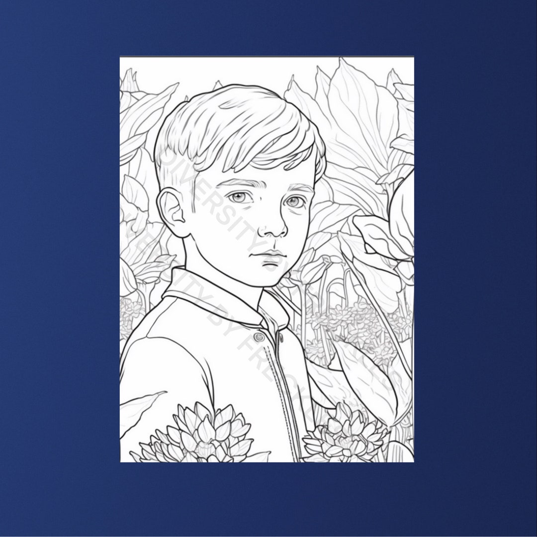 Pdf Coloring Books Printable Coloring Boy Colorimg Page Boy - Etsy