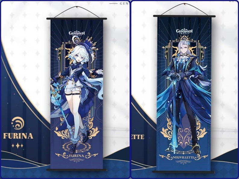 Raiden Shogun, Neuvillette Poster Genshin Impact Scroll, Furina , Yae ...