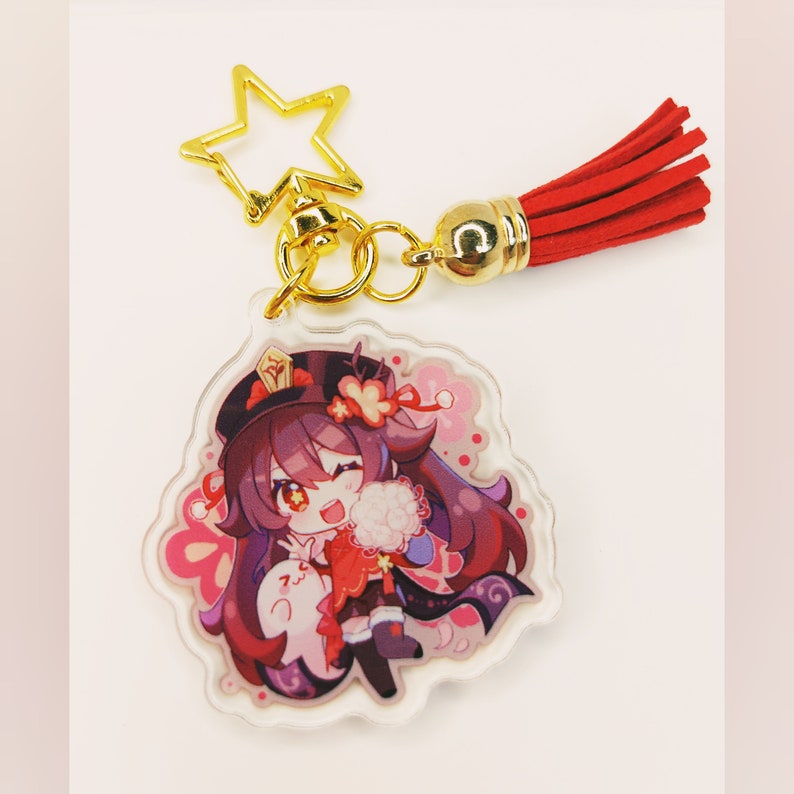 Hu Tao Cute Genshin Impact Key Chain Characters Kokomi - Etsy