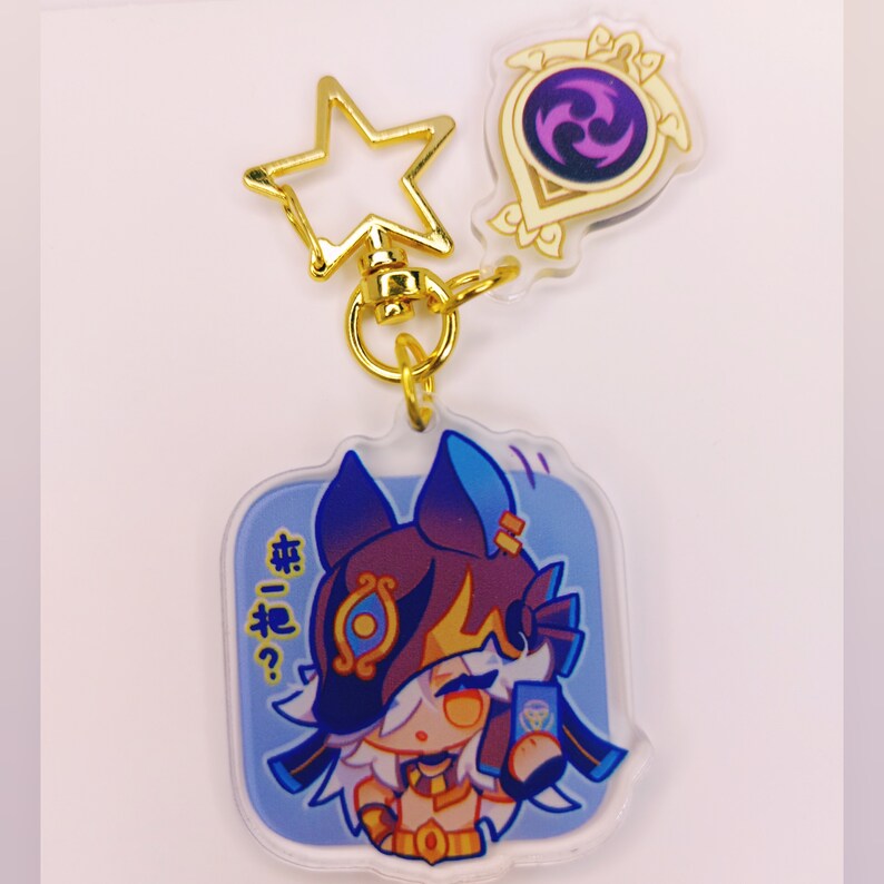Hu Tao Cute Genshin Impact Key Chain Characters Kokomi - Etsy