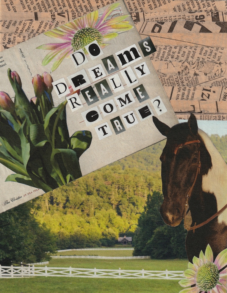 Dream: Original Vintage Newspaper Collage Art Print - Etsy