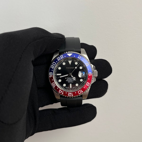 Seiko Mod Gmt Pepsi - Etsy