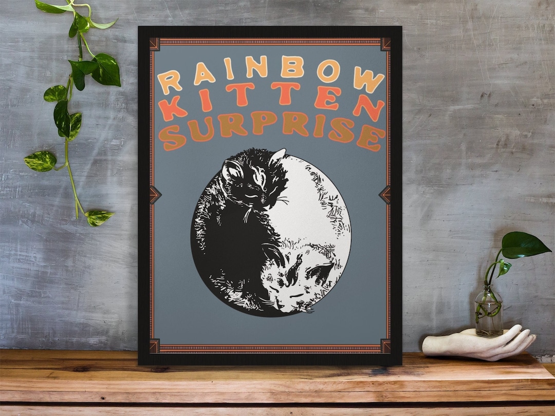 Rainbow Kitten Surprise Digital Print - Etsy