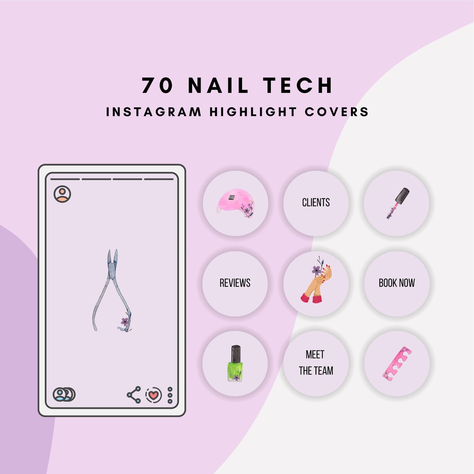 70 Nail Tech Instagram Highlight Covers Nail Artist - Etsy