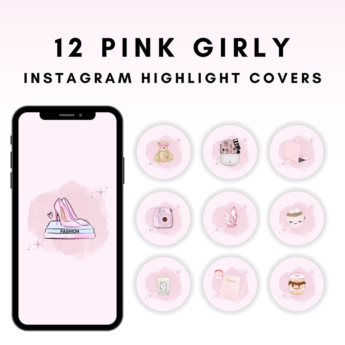 Girly Pink Instagram Highlight Covers. Boss Babe Instagram - Etsy