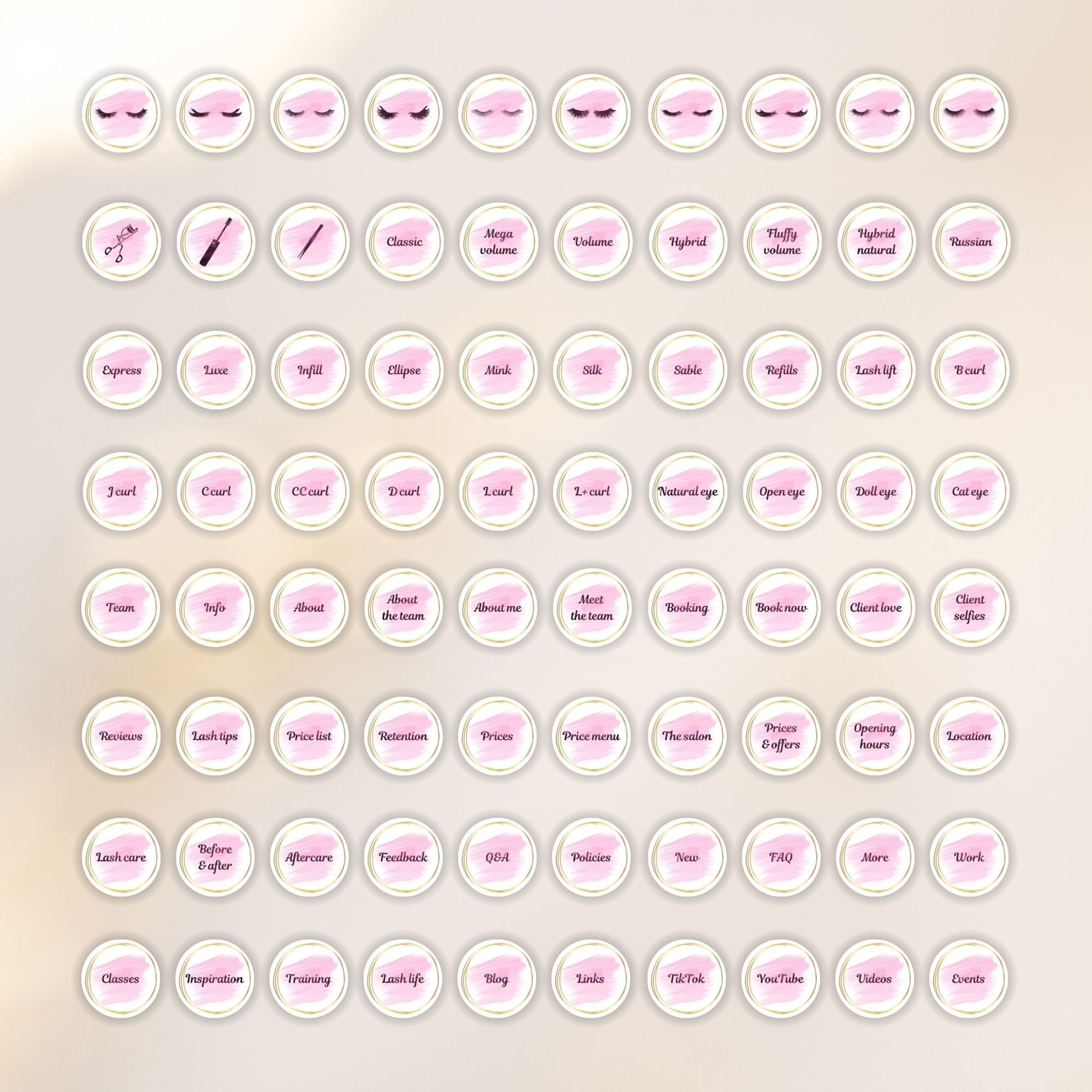 80 Lash Tech Instagram Highlight Covers Lash Artist Instagram Highlight ...