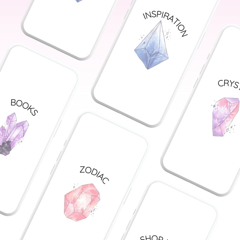 50 Watercolor Crystals Instagram Story Highlight Covers - Celestial ...