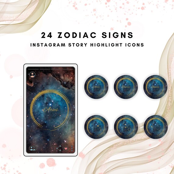 24 Astrology Instagram Story Highlight Icons Zodiac Symbols - Etsy