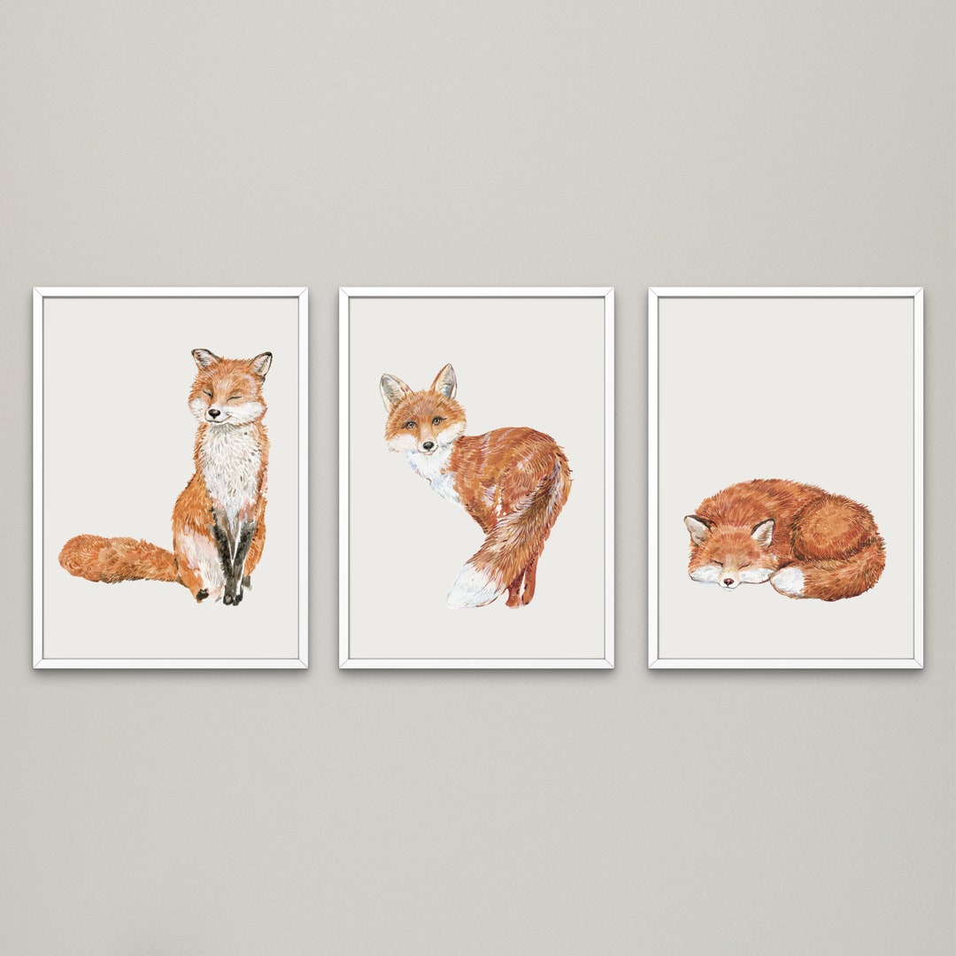 Woodland Fox Prints Set of 3 Prints Set of 2 Prints - Etsy