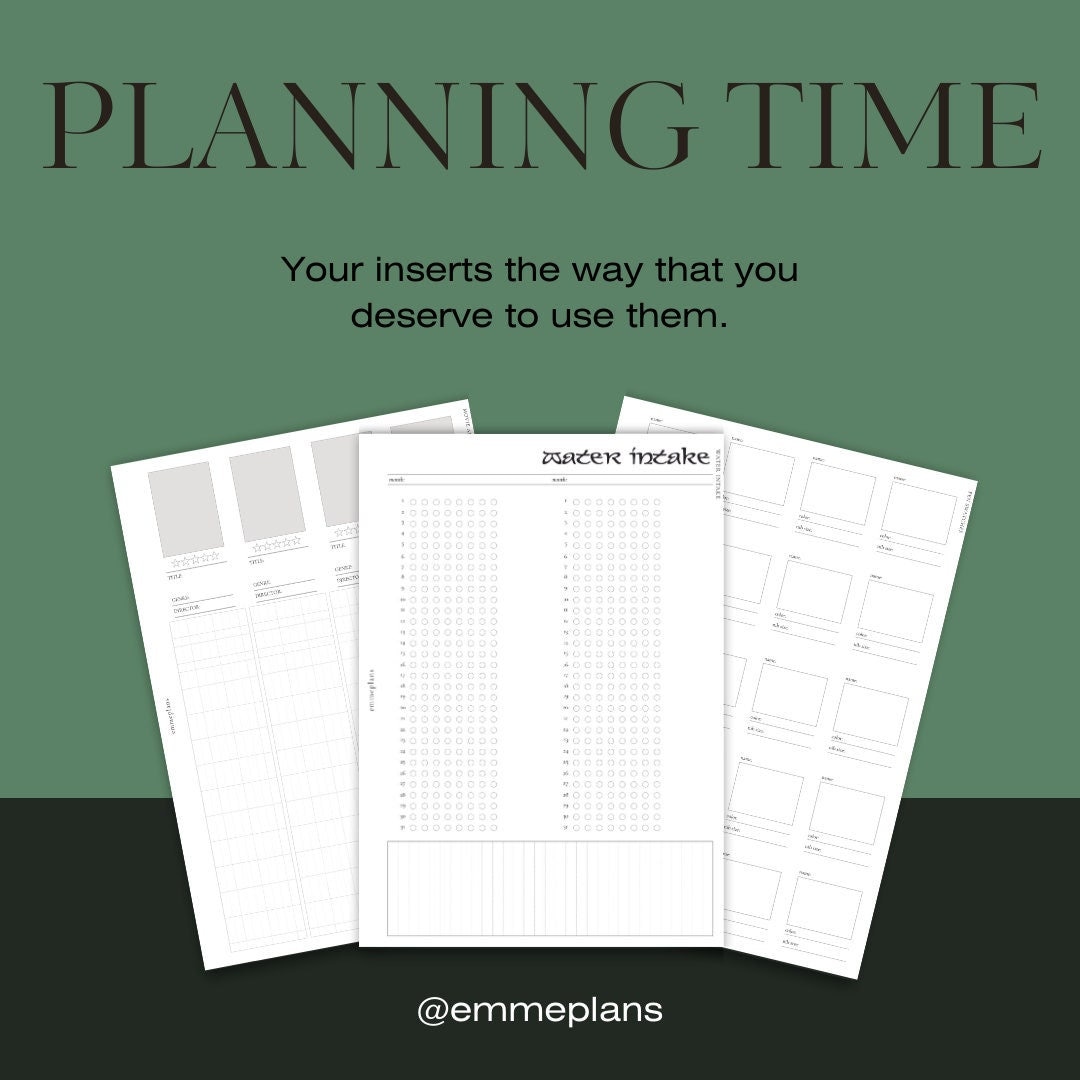 Water Intake Planner Insert in Personal - Etsy