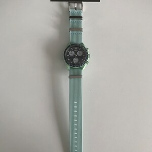 Moonswatch Strap High Quality Turquoise Blue Nylon | Omega X Swatch ...