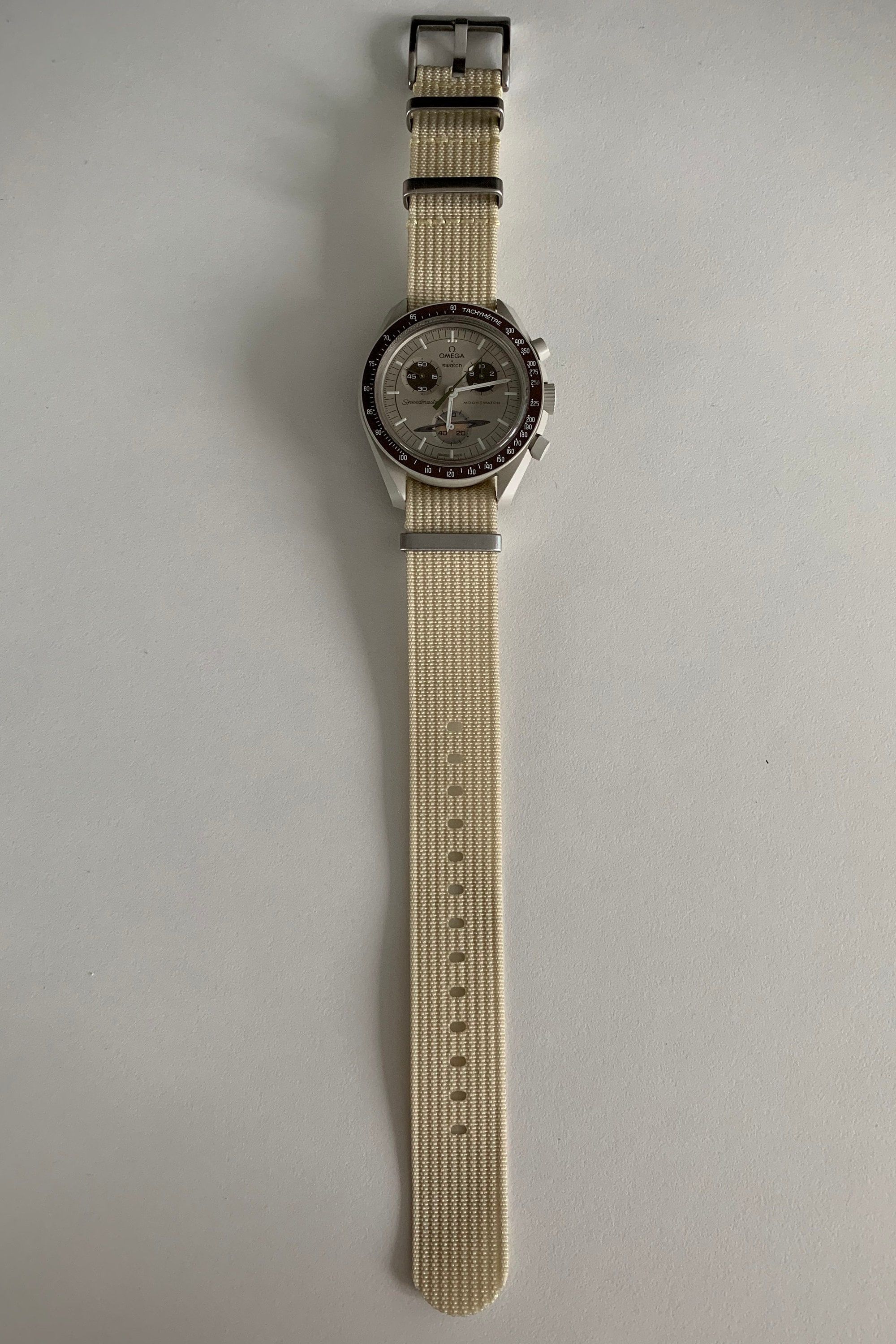 Moonswatch Strap High Quality Beige Nylon Omega X Swatch & Moonwatch ...