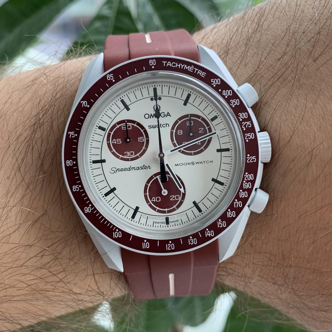 Moonswatch Strap Band Red Wine High Quality Silicone | Omega X Swatch ...