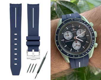 Navy Rubber Watch Strap for Omega X Swatch Speedmaster Moonswatch - Etsy