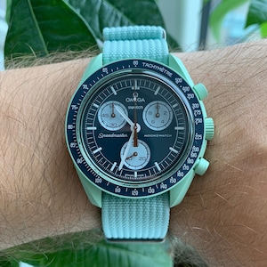 Moonswatch Strap High Quality Turquoise Blue Nylon | Omega X Swatch ...