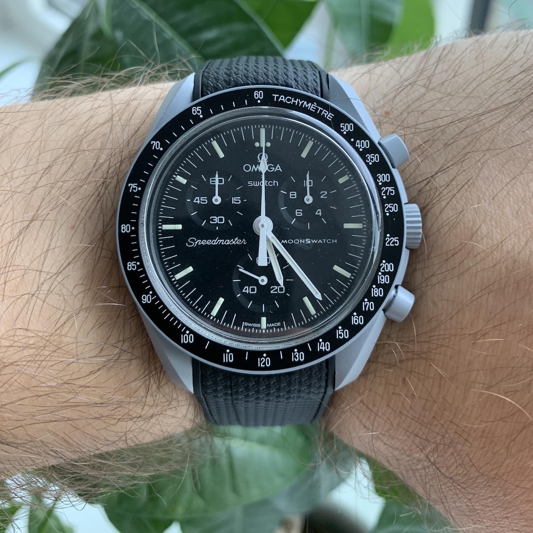 Moonswatch Strap Band Black High Quality Silicone | Omega X Swatch ...