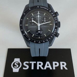 Moonswatch Strap Band Grey / Black High Quality Silicone | Omega X ...