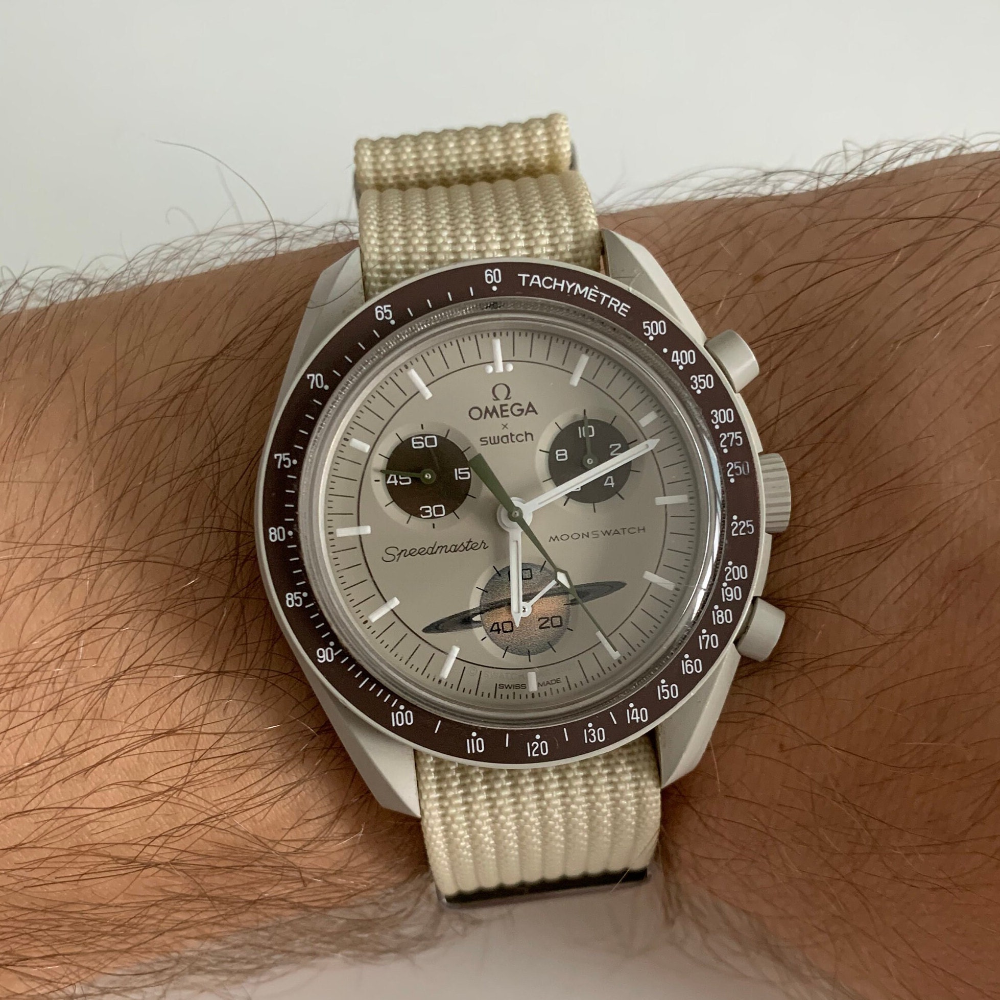 Moonswatch Strap High Quality Beige Nylon | Omega X Swatch & Moonwatch ...