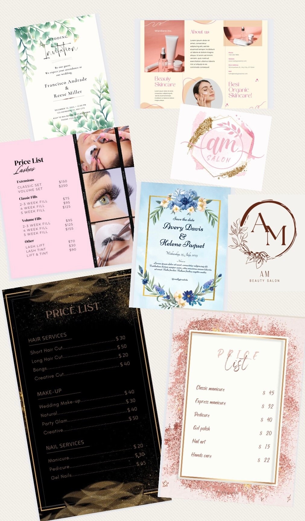Designs - Logos, Price Lists, Signs, Ads, Menus, Brochures, Book Marks ...