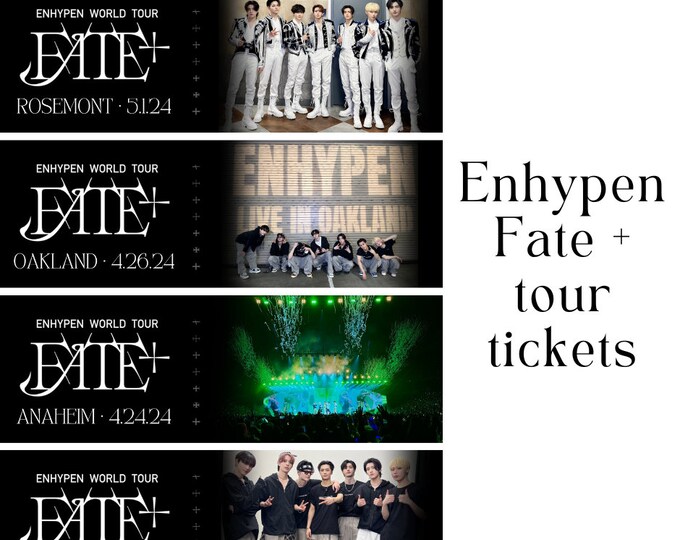 Enhypen Fate Commemorative Ticket US Tour Concert Photo Ticket Engene ...