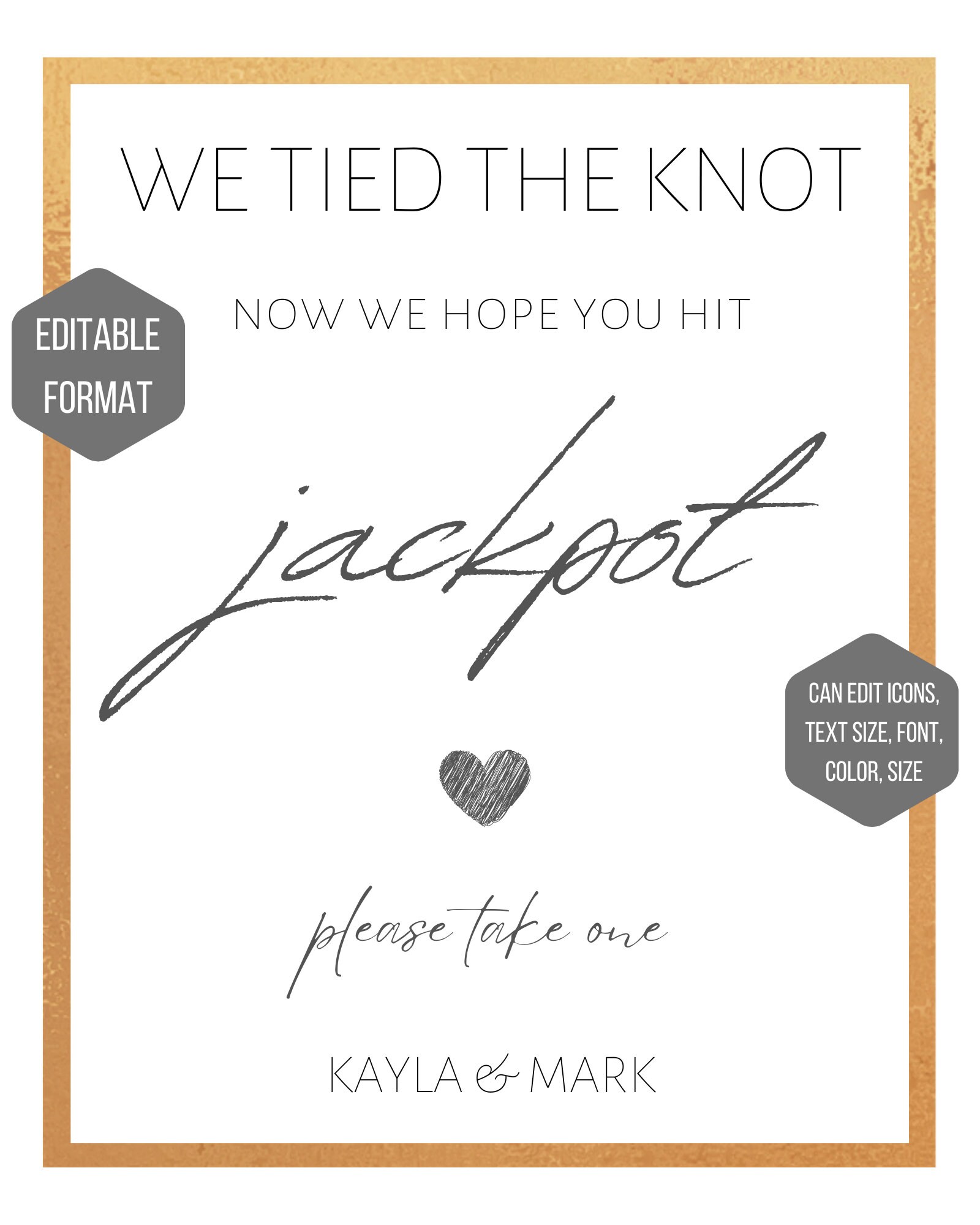 Lotto Ticket Jackpot Wedding Favor Table Sign We Hope You Hit the ...