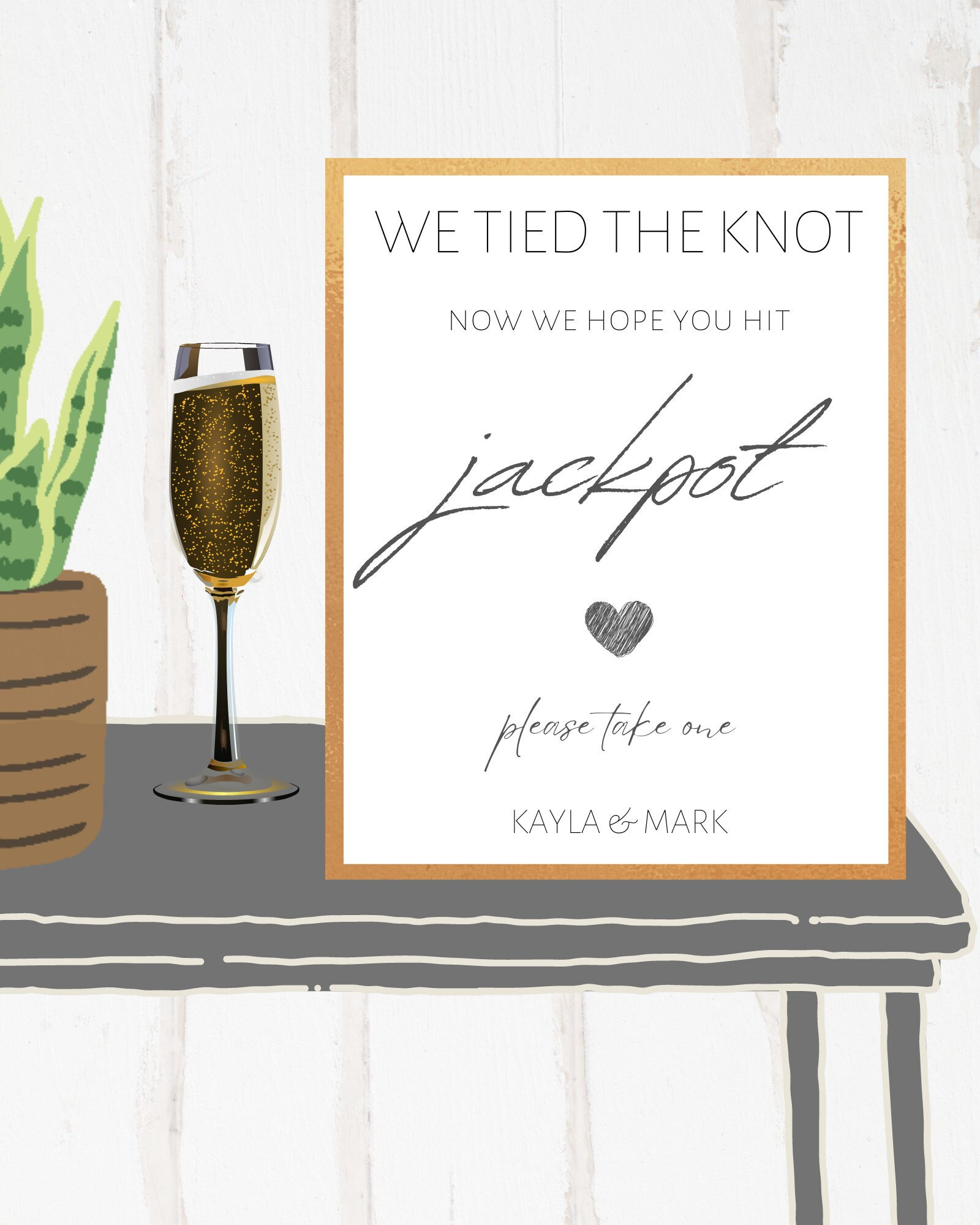 Lotto Ticket Jackpot Wedding Favor Table Sign We Hope You Hit the ...