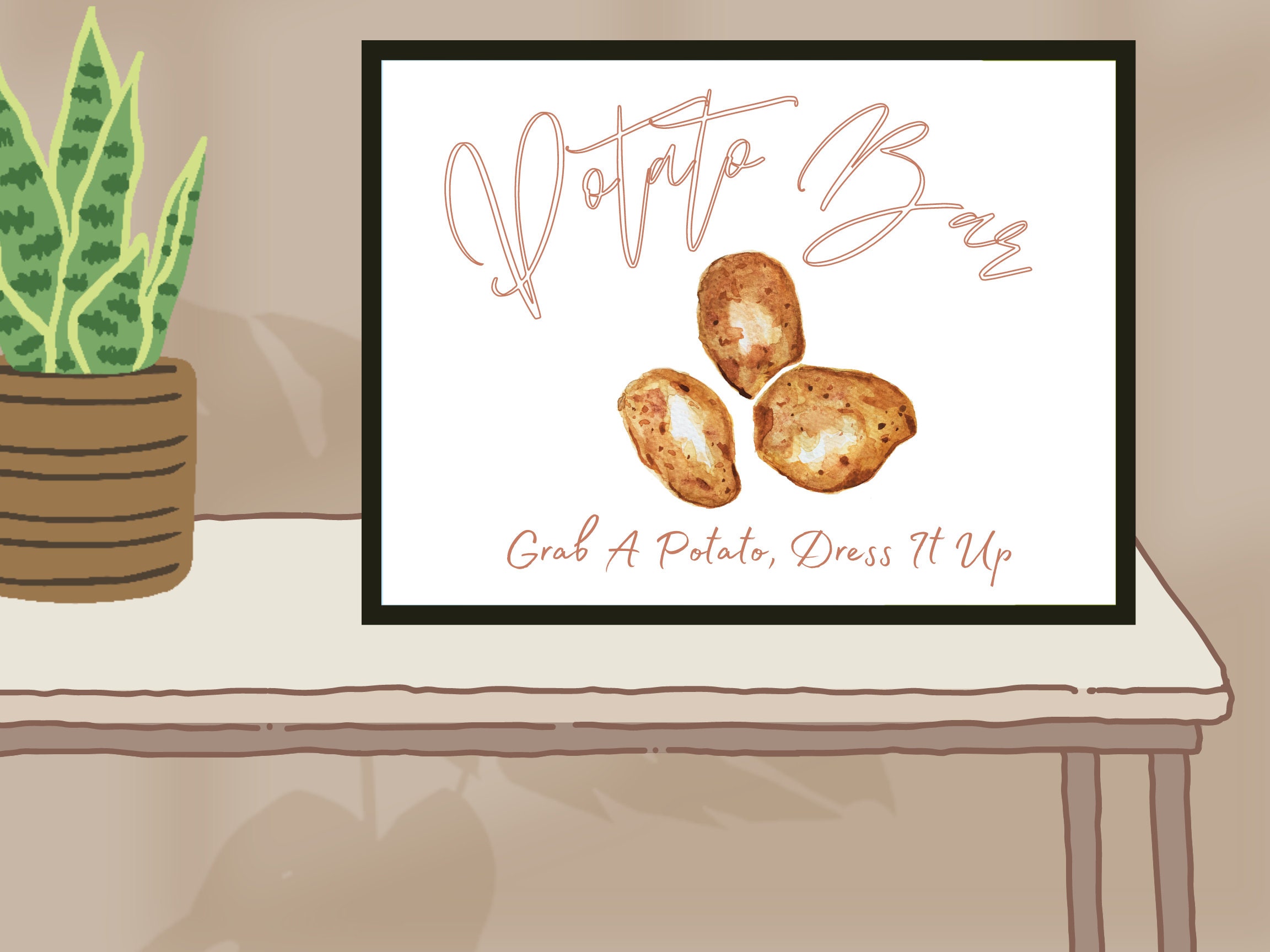 Editable Baked Potato Bar Sign - Wedding, Engagement, Shower, Birthday ...