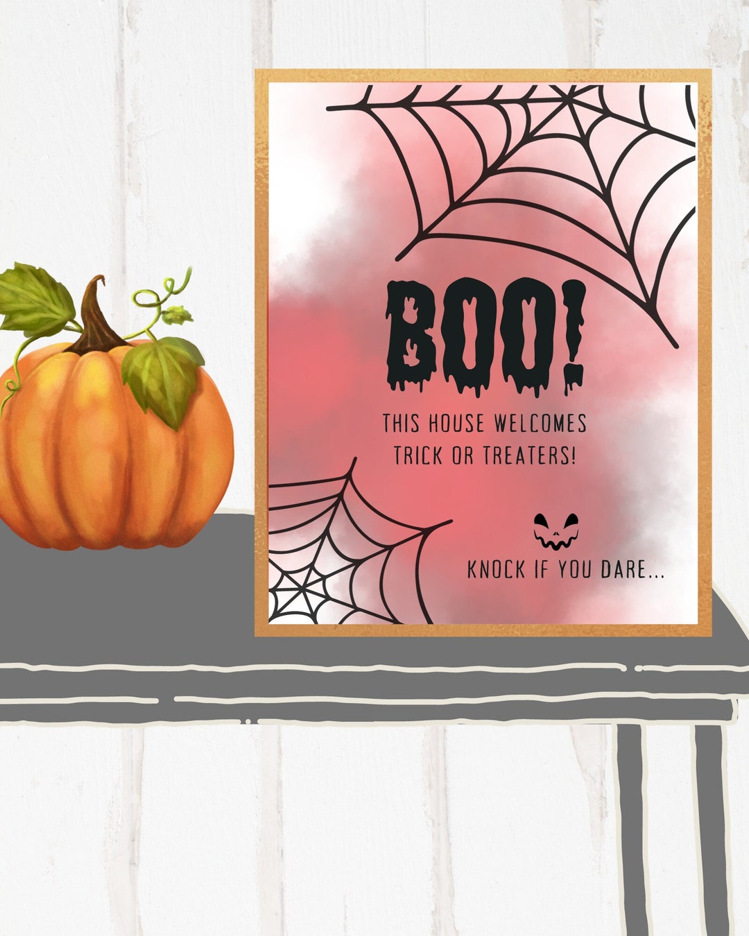 Editable Trick or Treat Boo! Welcome Sign - Halloween, Costume Party ...