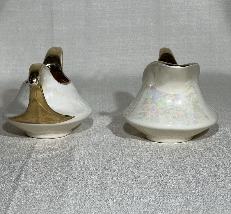 Pearl China Co. Hand Decorated 22kt Gold Lusterware Creamer and Sugar ...