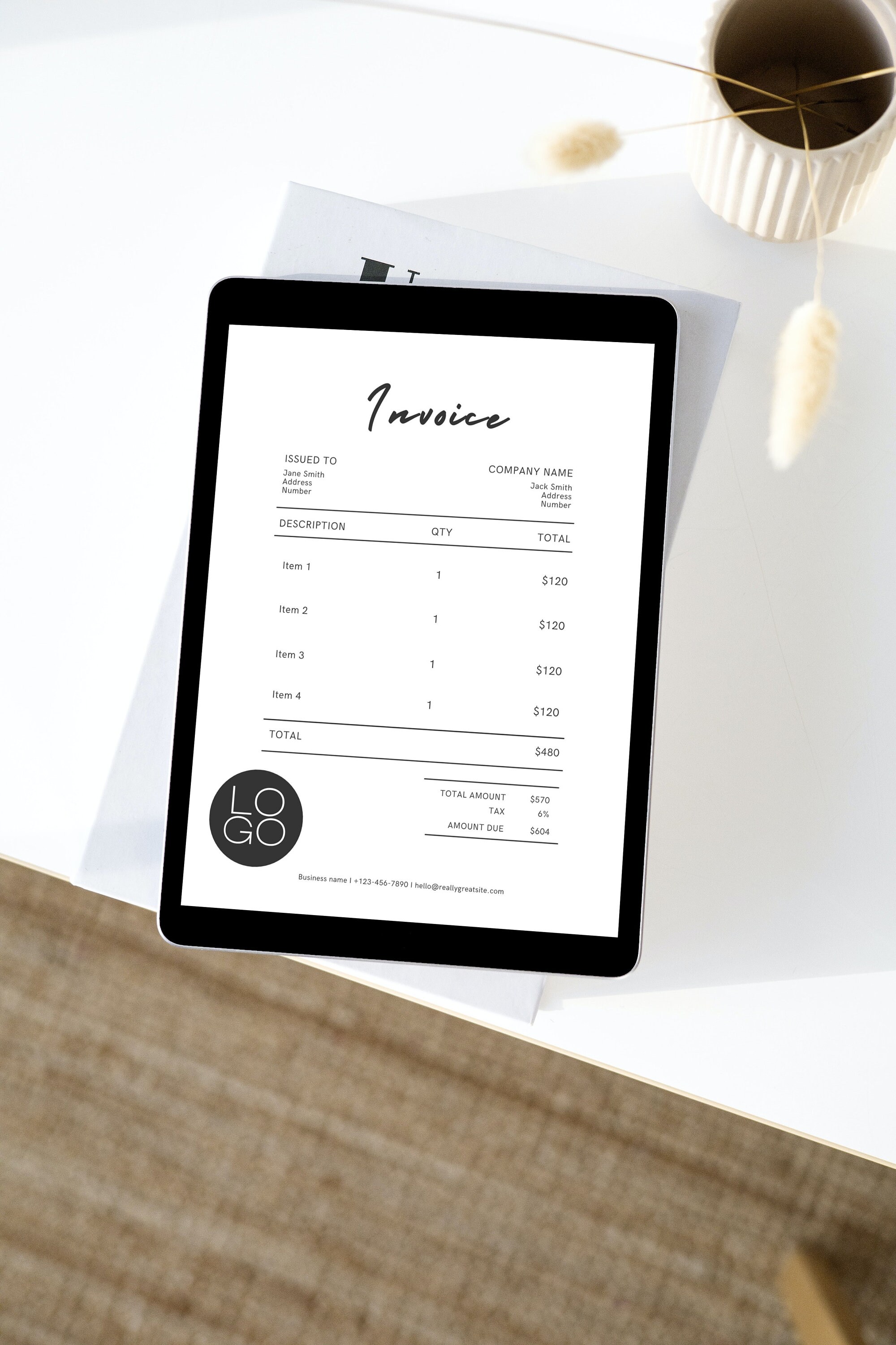 Invoice Template Download, Printable Invoice, Editable Template ...