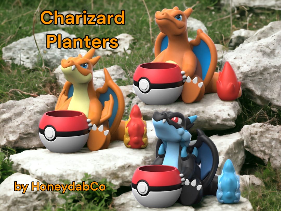 Charizard Planter Gift for Him Pokemon Planter Modern Home Decor ...