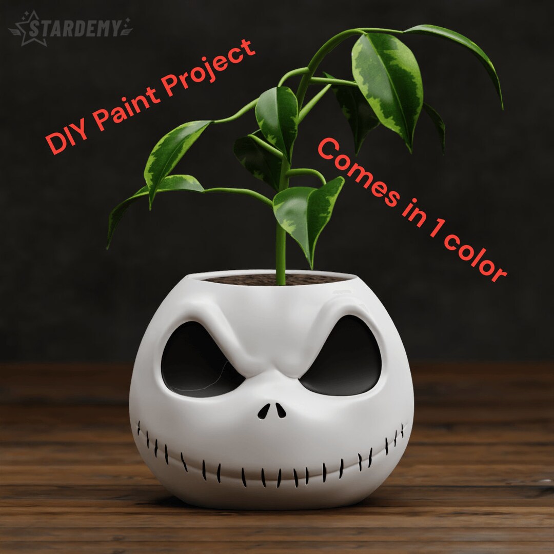 Jack Skellington Planter: DIY Paint Project, Halloween Decor - Etsy