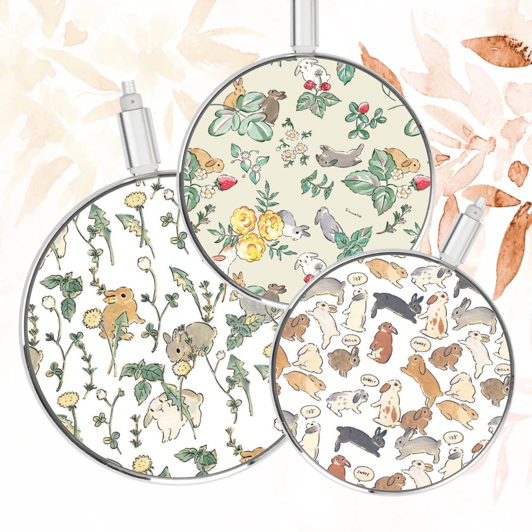 Cute Bunny Mobile Charger 15W Wireless Charging Aesthetic Nature Rabbit ...